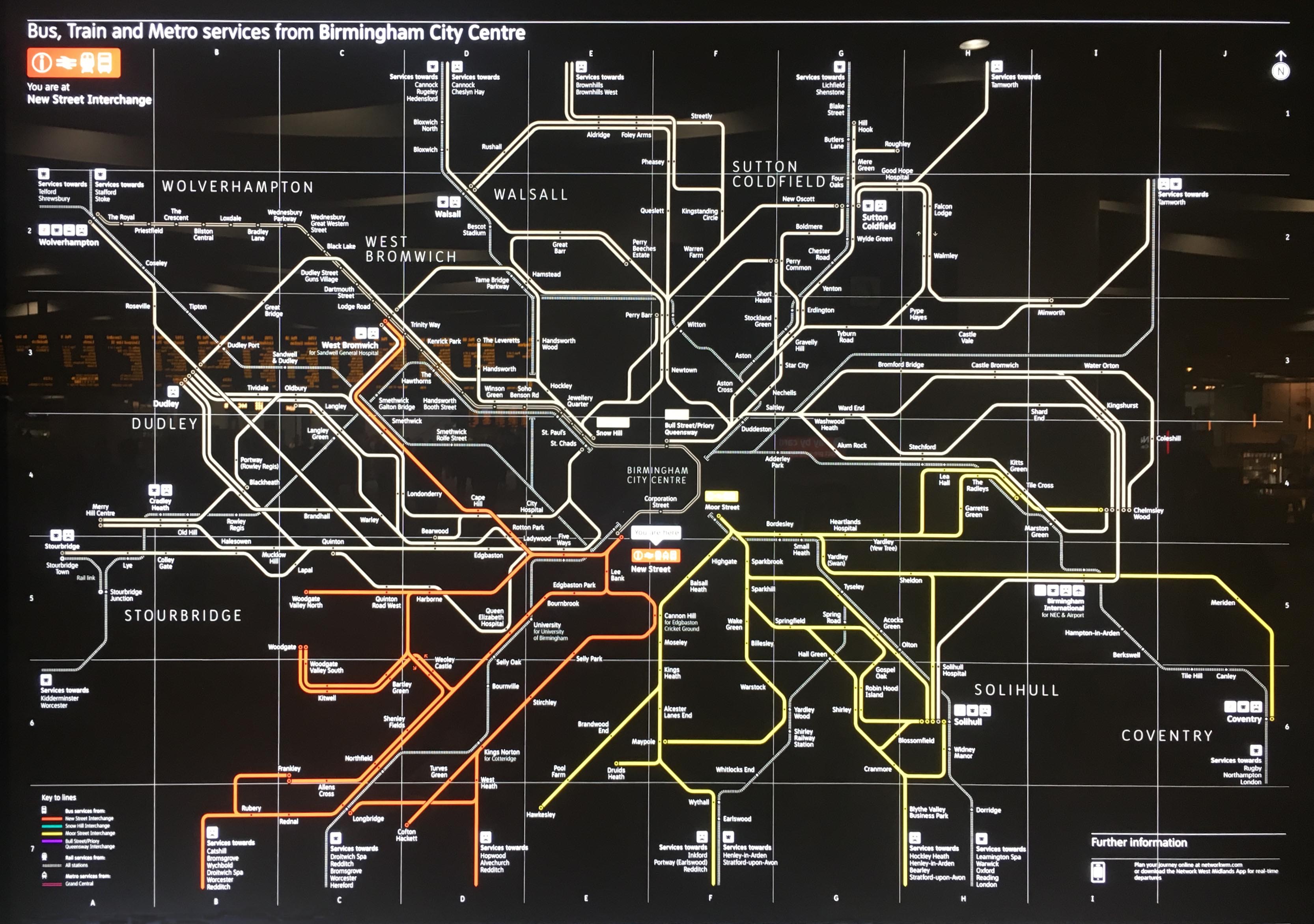 West Midlands train / rail maps